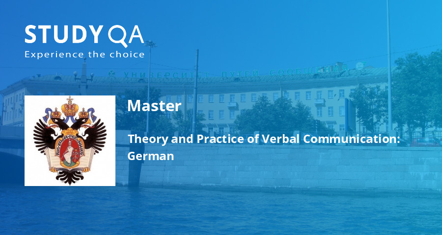 StudyQA — Master: Theory and Practice of Verbal Communication: German ...