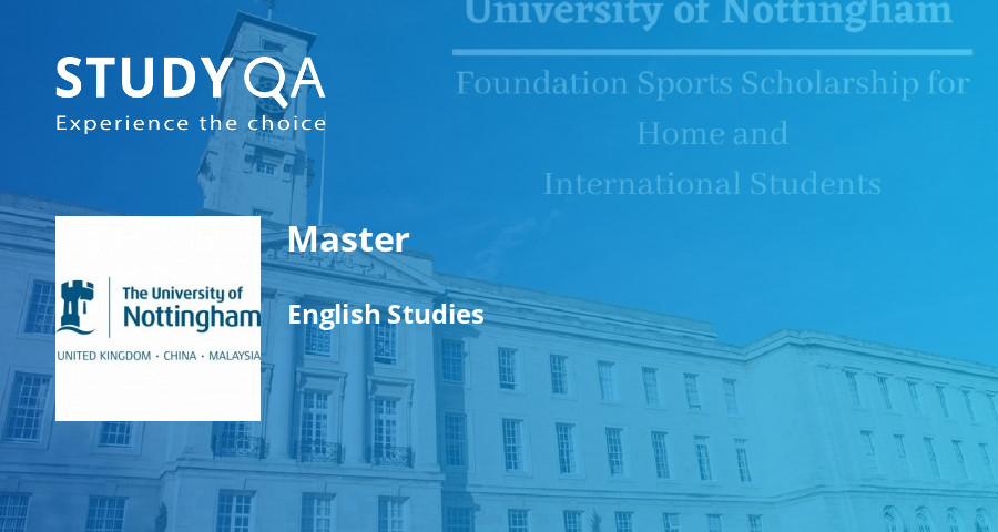 StudyQA — Bachelor: English Studies (BA) — University of Nottingham